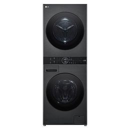 LG WashTower Schwarz (Waschmaschine: EEK A, 12kg, 1350 U./Min.; Trockner: EEK C, 10kg) Waschmaschine & Trockner in einem Ger&auml;t I WT1210BBF WT1210BBF