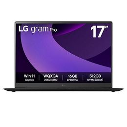 LG gram Pro 17 &Prime; mit Windows 11 Home Leichtes 32 GB RAM Intel&reg; Core&trade; Ultra Prozessor Laptop gram Dual AI NVIDIA GeForce RTX 5050 Copilot gram Link IPSLCDDisplay 16:10 17Z90TRE