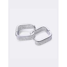 Rougemont Jewellery Earrings 'Funkelnde Glamour Baguette Creolen Ohrringe' female Silver size One Size