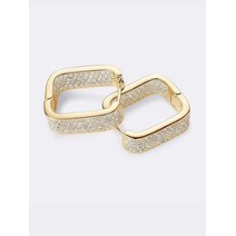 Rougemont Jewellery Earrings 'Funkelnde Glamour Baguette Creolen Ohrringe' female Gold size One Size