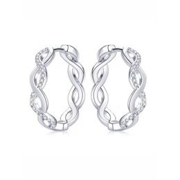 Rougemont Jewellery Earrings 'Funkelnde Moissanit Creolen' female Silver size One Size