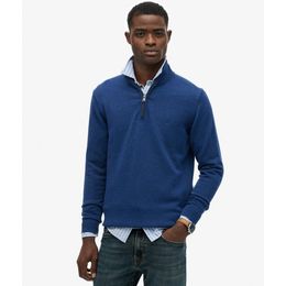 Superdry Herren Essentials Baumwoll-pullover mit Rei&szlig;verschluss Blue - Gr&ouml;&szlig;e: S 1041411500709H8F001