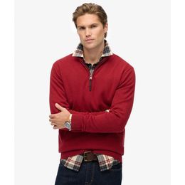 Superdry Herren Essentials Baumwoll-pullover mit Rei&szlig;verschluss Red - Gr&ouml;&szlig;e: M 1041411500709H4Z002