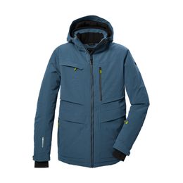 Skijacke Killtec "KSW 43 MN SKI JCKT", Herren, Gr. XXL, blau (stahlblau), Oberstoff: 100% Polyester, Futter: 100% Polyester, Wattierung: 100% Polyester (recycelt), Jacken, Wasserdichte, atmungsaktive Herrenjacke mit abnehmbarer Kapuze