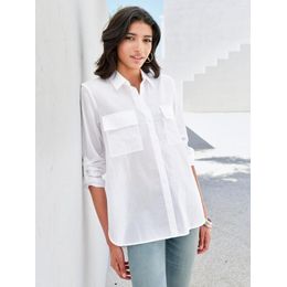 Peter Hahn - Bluse mit Hemdkragen, weiss, Gr. 42 / M - Baumwolle