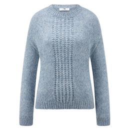 Peter Hahn - Rundhals-Pullover, blau, Gr. 40 / M - Wolle