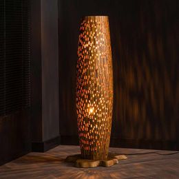 Pharao24.de Stehlampen aus Teak Massivholz Landhausstil