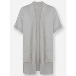 WITT Damen Longstrickjacke , verschlusslos, steingrau-meliert, Gr&ouml;&szlig;e 46