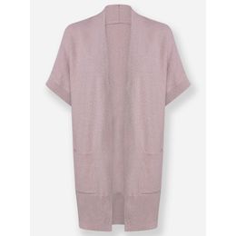 WITT Damen Longstrickjacke , verschlusslos, mauve-meliert, Gr&ouml;&szlig;e 38
