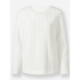 WITT Damen Sweatshirt mit Jacquard-Muster, ecru, Gr&ouml;&szlig;e 50