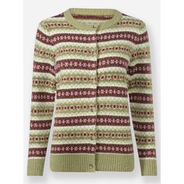 WITT Damen Jacquardstrickjacke mit Merino-Wolle, schilf-bordeaux-gemustert, Gr&ouml;&szlig;e 40