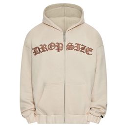 Dropsize Sweatjacke Herren Größe M ecru / braun