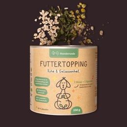 Hunderunde Futtertopping - Ruhe & Gelassenheit - Beruhigung f&uuml;r Hunde, Stressreduktion, Nat&uuml;rliche Kr&auml;uter, vegan 250g