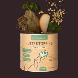 Hunderunde Futtertopping - Zahn & Maul - Frischer Atem, Nat&uuml;rliche Zahnpflege, Gesunde Kr&auml;uter, vegan 250g