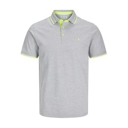 Jack & Jones JACK & JONES Poloshirt 'JJEPaulos' Herren Gr&ouml;&szlig;e L limone / graumeliert / wei&szlig;