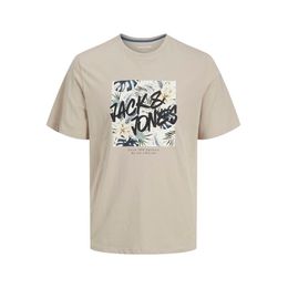 Jack & Jones JACK & JONES T-Shirt 'JJHawaii' Herren Gr&ouml;&szlig;e S beige / enzian / schwarz / wei&szlig;