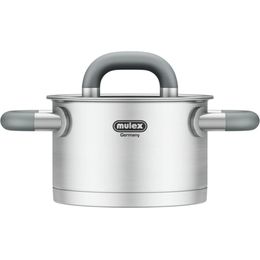 Kochtopf Mulex "LUGANO", silber (edelstahlfarben), Ø:16cm, Töpfe, Fleischtopf Kochtopf, Messskala, Schütrand, Kapselboden, Induktion