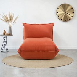Sessel DOMO collection "Nantes Loungesessel, Wohlf&uuml;hlsessel mit 360 Drehfunktion", orange, Sessel, Struktur weich,mit Drehfunktion, Drehfunktion, B/H/T: 78cm x 73cm x 100cm, 92% Polyester, 8% Nylon, Sessel, hochwertig gepolstert mit Federkern, Struktur weich, orange, B:78cm H:73cm T:100cm