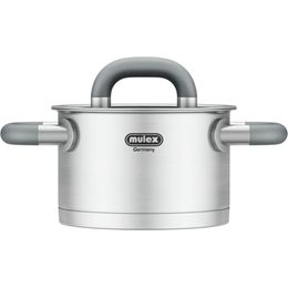 Kochtopf Mulex "LUGANO", silber (edelstahlfarben), Ø:24cm, Töpfe, Fleischtopf Kochtopf, Messskala, Schütrand, Kapselboden, Induktion