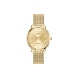 Quarzuhr Lacoste "CROCORIGIN", goldfarben, gelbgoldfarben, Armbanduhren, Damen, Armbanduhr, Damenuhr, Edelstahlarmband, analog, Glassteine