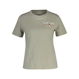 T-Shirt Gant "REG GRAPHIC SS T-SHIRT", Damen, Gr. L, faded sage, Single Jersey, Obermaterial: 100% Baumwolle, regular fit, Rundhals, Shirts, regular fit, Print auf der Brust