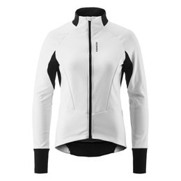 Fahrradjacke Gonso "ROAD JACKET SOFTSHELL 2 W", Damen, Gr. 36, weiß, 80% Polyester, 15% Polyamid, 5% Elasthan, Rundhals, Jacken, Damen Softshell-Jacke, atmungsaktive Radjacke, Tight Fit