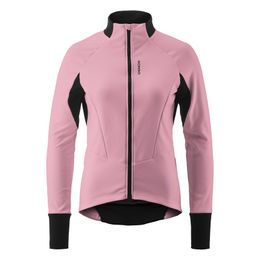 Fahrradjacke Gonso "ROAD JACKET SOFTSHELL 2 W", Damen, Gr. 46, babyrosa, 80% Polyester, 15% Polyamid, 5% Elasthan, Rundhals, Jacken Fahrradjacke, Damen Softshell-Jacke, atmungsaktive Radjacke, Tight Fit