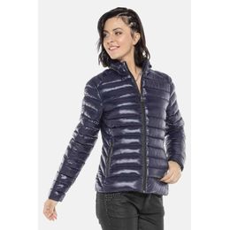Cipo & Baxx Winterjacke CIPO & BAXX "Steppjacke in tollem Design", Damen, Gr. M, blau (dunkelblau), 100% Polyester, unifarben, regular fit normal, Jacken Winterjacke, mit Markenpatch, WM113