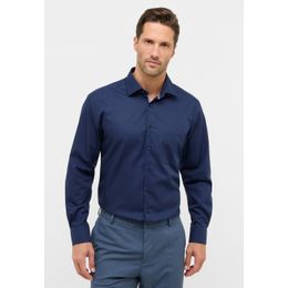 Langarmhemd Eterna, Herren, Gr. 39, Normalgrößen, navy, Popeline, 100% Baumwolle, Manschette, Hemden, NON IRON (bügelfrei)