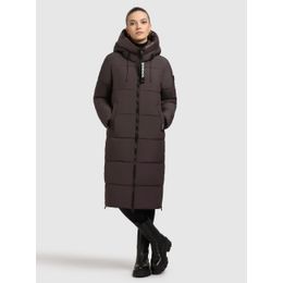 Steppmantel Khujo "NALU", Damen, Gr. XL, moody plum, 100% Polyester, unifarben, eingesetzt elastischer Bund mit Windstopper, Mäntel