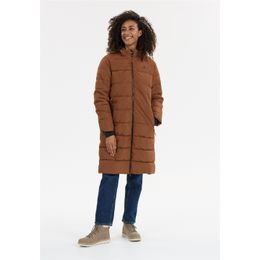 Wintermantel WHISTLER "Amaret", Damen, Gr. 38, braun, 100% Polyester, unifarben, lang, ohne Ausschnitt, M&auml;ntel Wintermantel, mit Kunstdaunenpolster und 2-Wege-Rei&szlig;verschluss