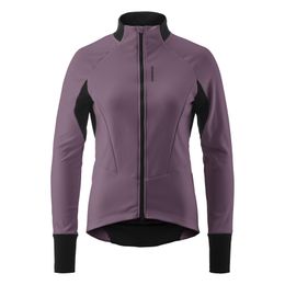 Fahrradjacke Gonso "ROAD JACKET SOFTSHELL 2 W", Damen, Gr. 36, aubergine, 80% Polyester, 15% Polyamid, 5% Elasthan, Rundhals, Jacken Fahrradjacke, Damen Softshell-Jacke, atmungsaktive Radjacke, Tight Fit