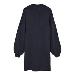 Véro Moda Strickkleid VERO MODA "VMNANCY LS FUNNELNECK DRESS GA NOOS", Damen, Gr. L, N-Gr, navy blazer, Feinstrick, Obermaterial: 52% Viskose, 28% Polyester, 20% Nylon, unifarben, loose fit, Rippbündchen, Kleider