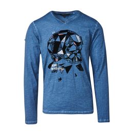Koroshi Shirt Herren Gr&ouml;&szlig;e XXL blau / schwarz / wei&szlig;