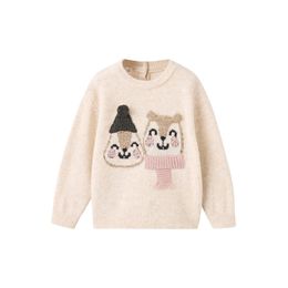 Mango Kids Pullover 'SQUIRELL' M&auml;dchen Gr&ouml;&szlig;e 98 beige / sand / altrosa / schwarz