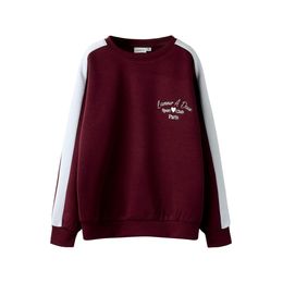 name it Sweatshirt 'NEHA' M&auml;dchen Gr&ouml;&szlig;e 134/140 burgunder / wei&szlig;