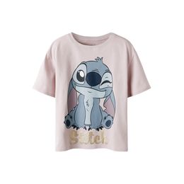 name it T-Shirt 'NKFAKUN STITCH' M&auml;dchen Gr&ouml;&szlig;e 110 marine / rauchblau / gold / flieder