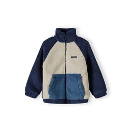 MINOTI Fleecejacke Jungen Gr&ouml;&szlig;e 110/116 creme / royalblau / dunkelblau