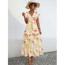 Ariel Tesoro Kleid in Gelb/ Weiß - 68% | Größe 40 | Damen-kleider