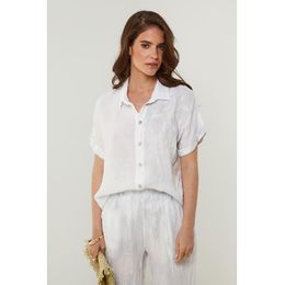 Rodier Lin Leinen-Bluse in Weiß - 75% | Größe M/L | Damen-blusen