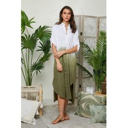 Lin Passion Leinen-Kleid in Khaki - 77% | Größe 36/38 | Damen-kleider