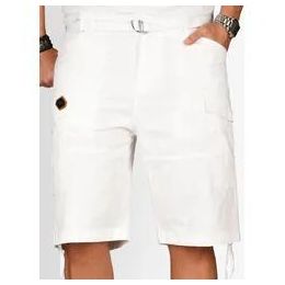 Cargoshorts Alessandro Salvarini "ASLeon", Herren, Gr. W30, Normalgrößen, weiß, 98% Baumwolle, 2% Elasthan, Hosen, inklusive passendem Gürtel