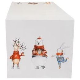 Tischläufer CASATEX "Funny animals, Weihnachtsdeko, Weihnachten", bunt (weiß, bunt), B:40cm L:140cm, Baumwolle, Tischdecken, Weihnachten
