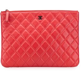 Chanel Clutches - Medium Quilted Lambskin O Case Clutch - Gr. unisize - in Rot - f&uuml;r Damen