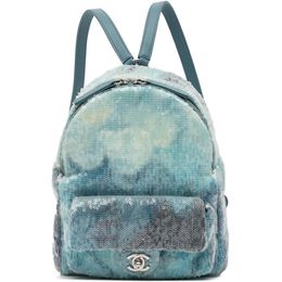 Chanel Rucks&auml;cke - Mini Sequins and Lambskin Waterfall Backpack - Gr. unisize - in Blau - f&uuml;r Damen