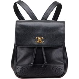 Chanel Rucks&auml;cke - Caviar Triple CC Backpack - Gr. unisize - in Schwarz - f&uuml;r Damen