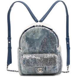 Chanel Rucks&auml;cke - Sequin Waterfall Backpack - Gr. unisize - in Blau - f&uuml;r Damen