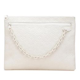 Louis Vuitton Clutches - Monogram Taurillon A4 Pouch - Gr. unisize - in Wei&szlig; - f&uuml;r Damen