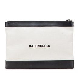 Balenciaga Clutches - M Canvas Navy Clip Clutch - Gr. unisize - in Wei&szlig; - f&uuml;r Damen