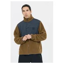 Fleecejacke WHISTLER "Sprocka", Herren, Gr. M, braun (braun, grau), 100% Polyester, unifarben, kurz, hoch geschlossener Ausschnitt, Jacken Fleecejacke, im atmungsaktiven und weichen Design